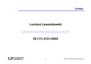 Certificado de Recebíveis Imobiliários - Luciano Lewandowski | PDF