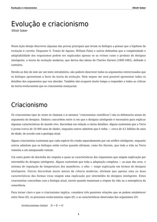 Criacinismo e evolucionismo | PDF