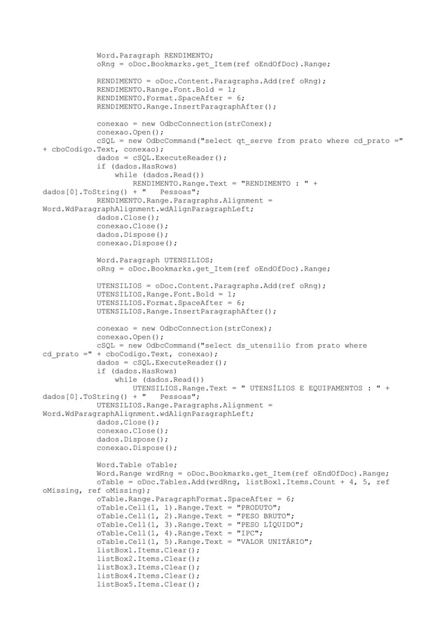 Programação c#- Criar um documento no Word | TXT | Programming ...