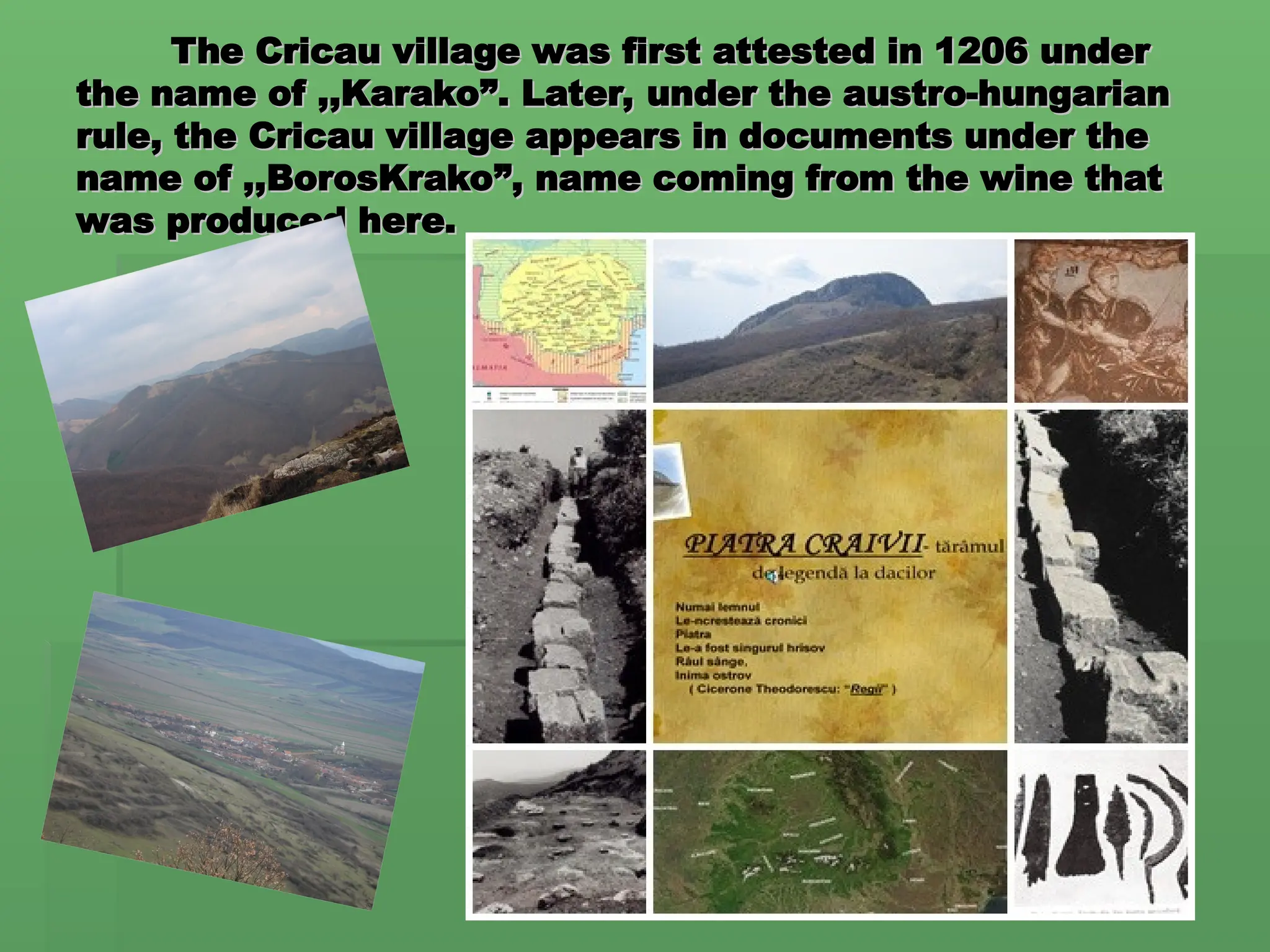 Prezentare Cricau, judetul Alba, CRICAU- PRESENTATION.ppt