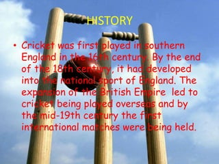 Cricket History | PPTX