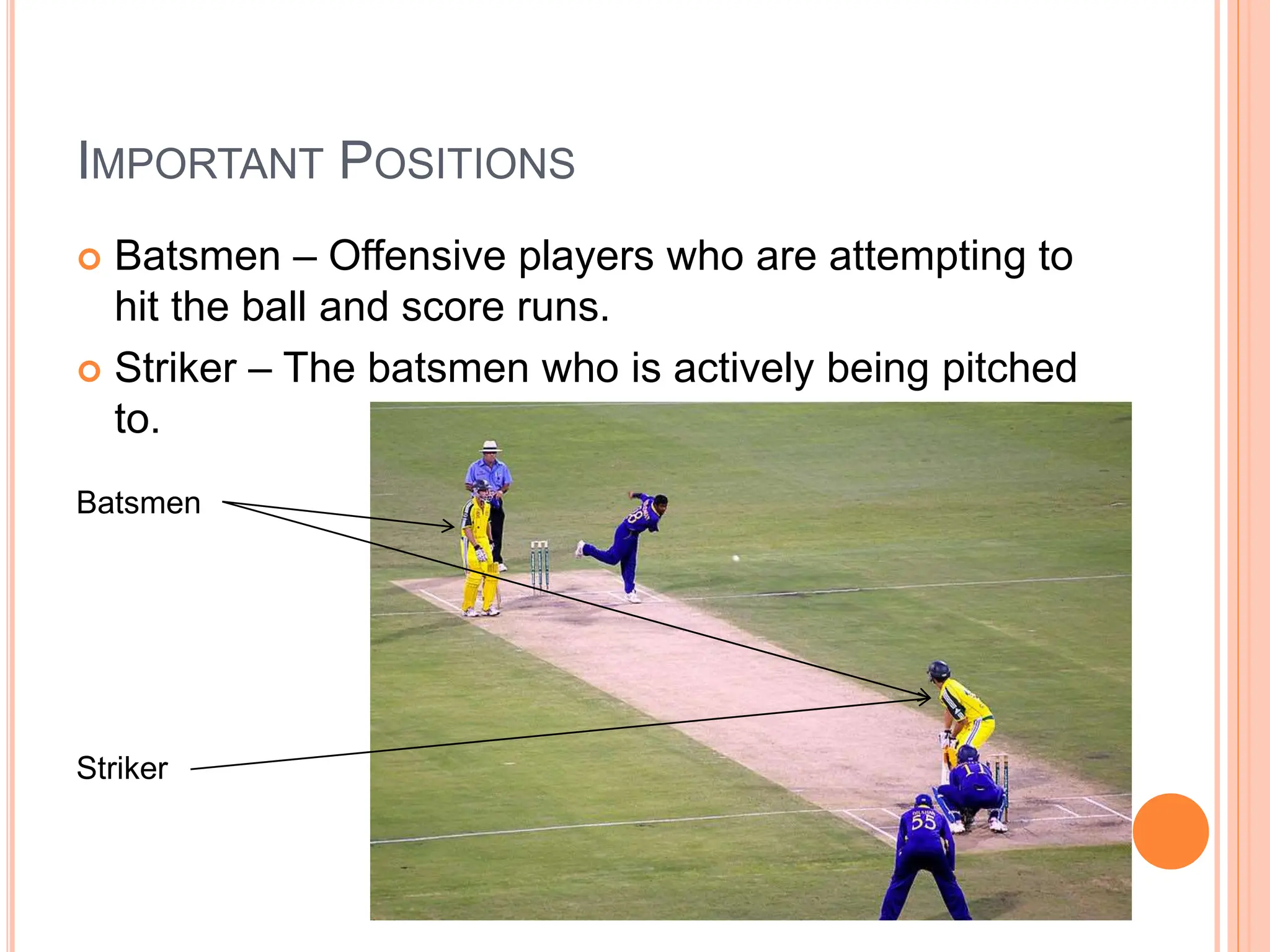 The game of "cricket" for the new users. | PPTX