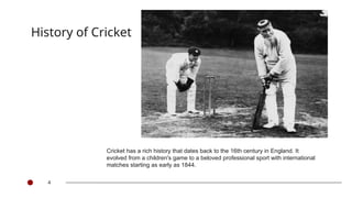 Cricket power point presentation with introduction history measurement ...