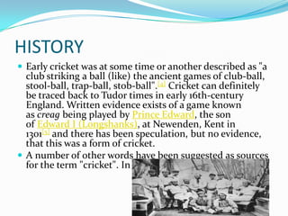 presentation on cricket | PPTX