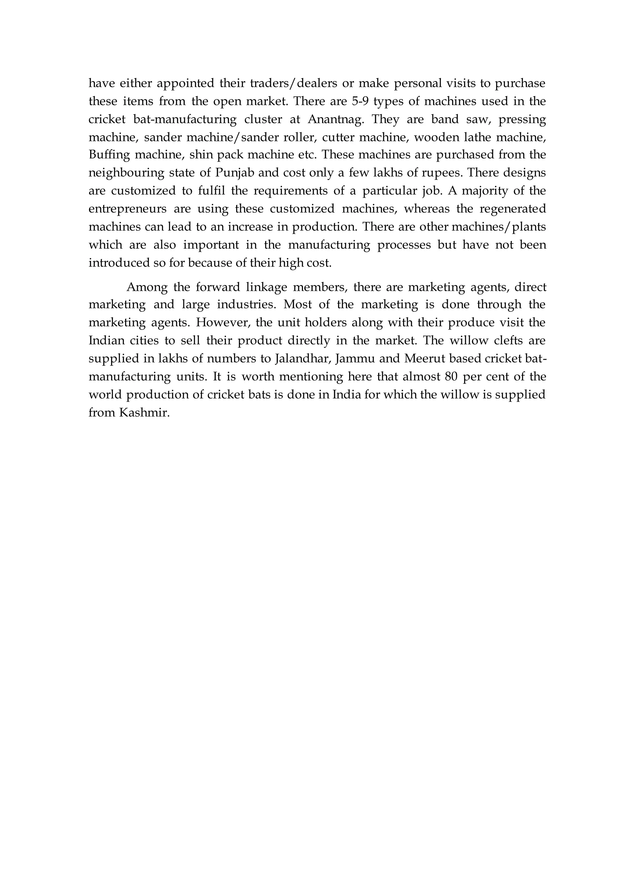 Cricket bat industry | DOCX