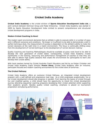 Cricket India Academy | PDF