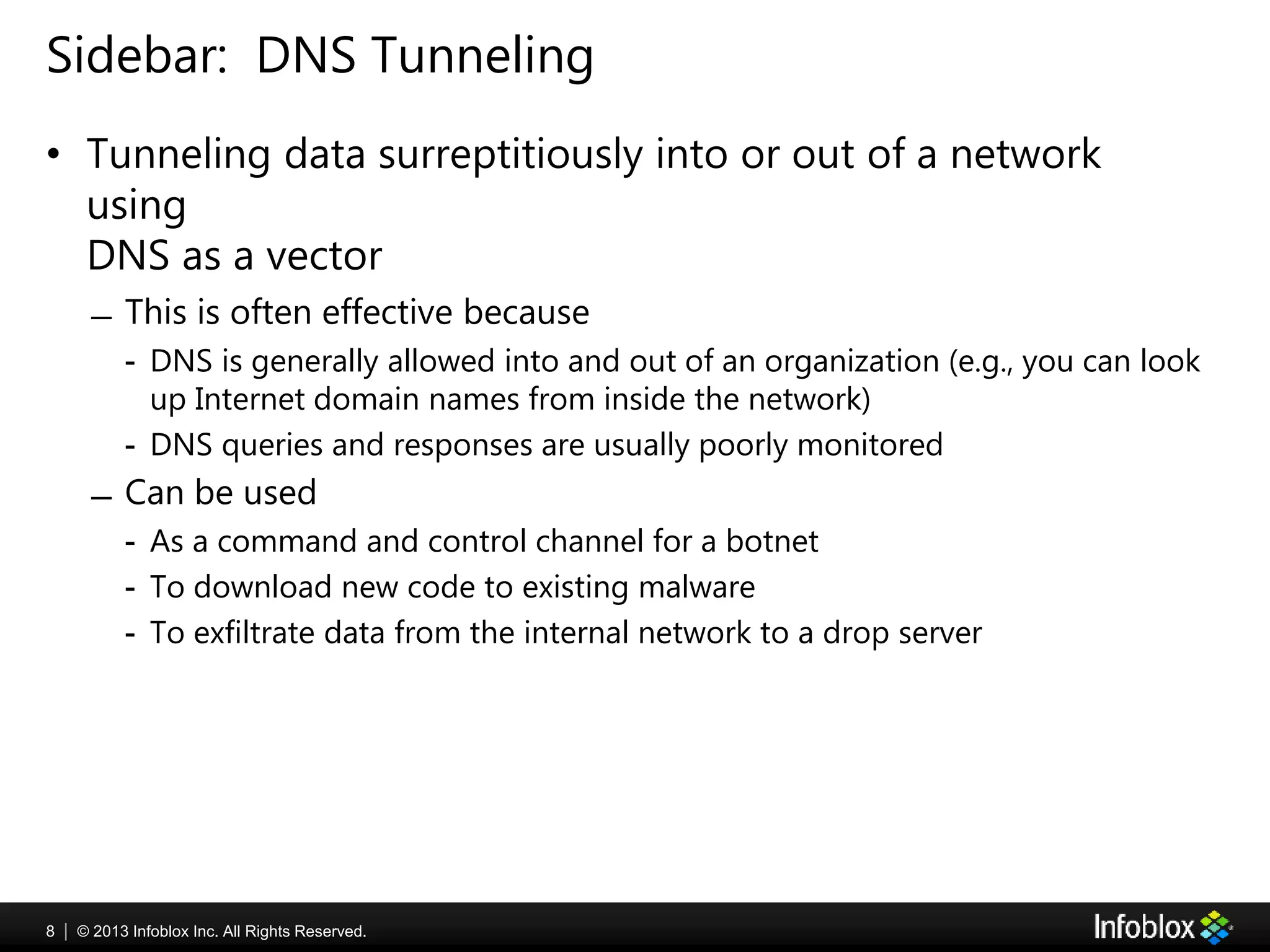 Infoblox - turning DNS from security target to security tool | PPTX