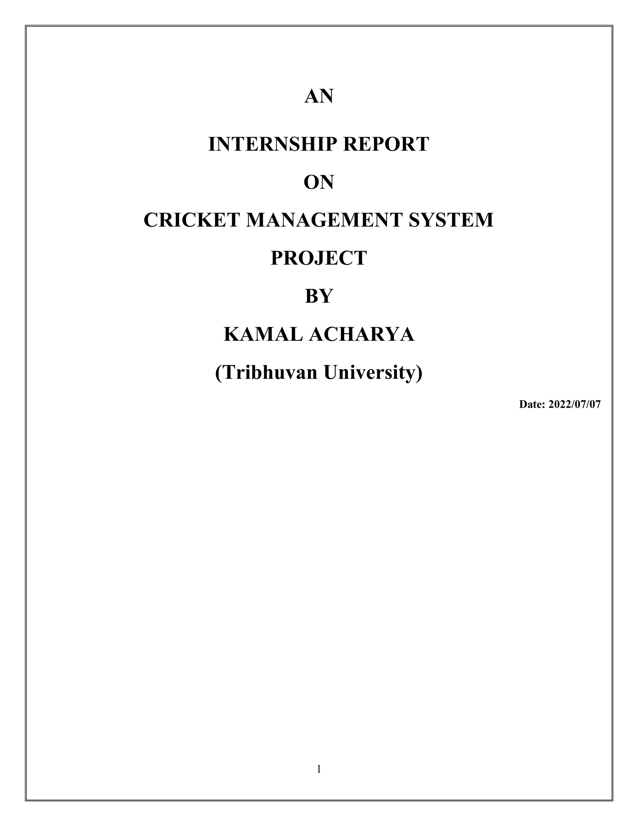 Cricket management system ptoject report.pdf