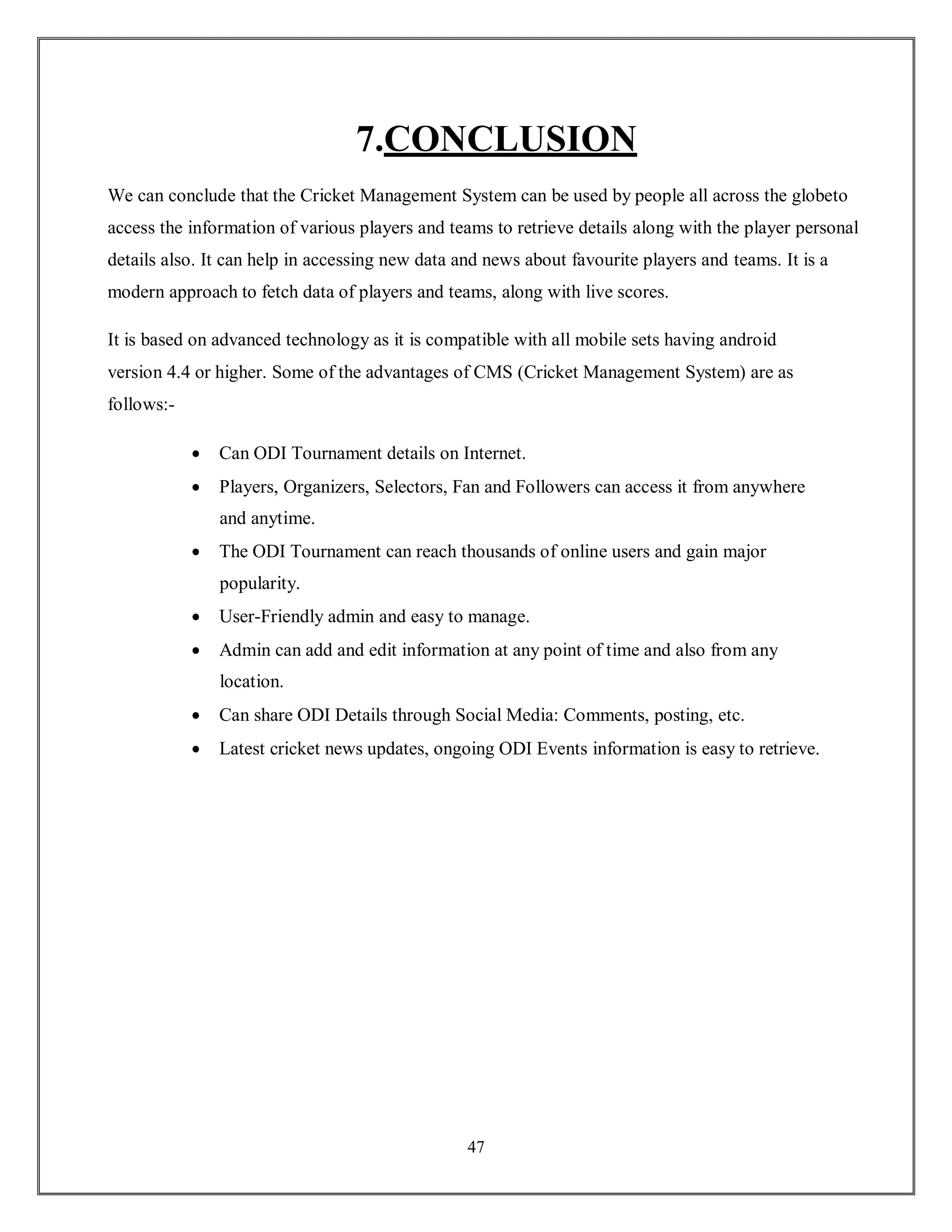 Cricket management system ptoject report.pdf