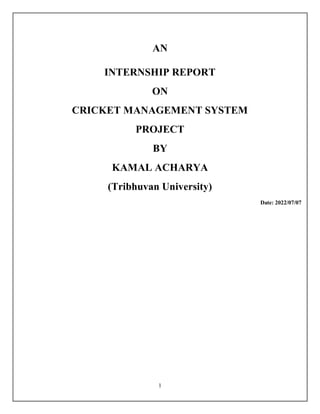 Cricket management system ptoject report.pdf