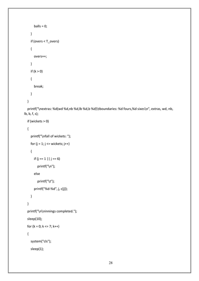 Cricket management system ptoject report.pdf | Computer Software and Applications | Computing