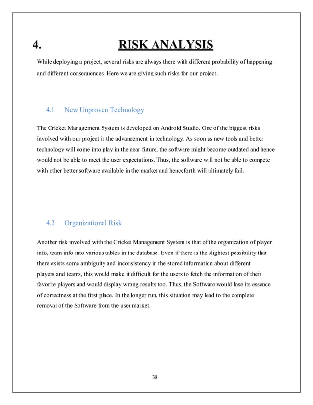 Cricket management system ptoject report.pdf | Computer Software and Applications | Computing