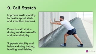 Pre-Season Stretching Guide for Club Cricketers | PDF