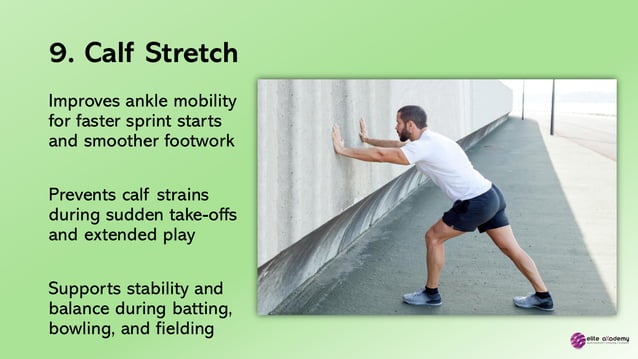 Pre-Season Stretching Guide for Club Cricketers | PDF