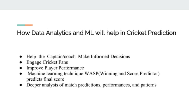 Cricket Prediction Using ML and Data Analytics.pptx
