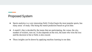 Cricket Prediction Using ML and Data Analytics.pptx