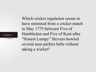 Cricket Quiz | Quizot | PPT
