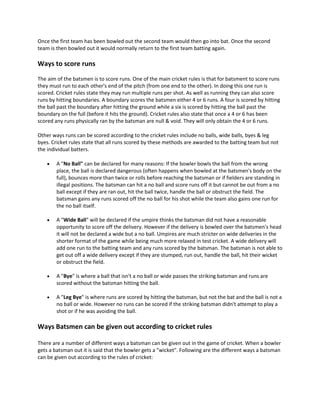 Cricket rules | PDF