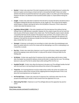 Cricket rules | PDF