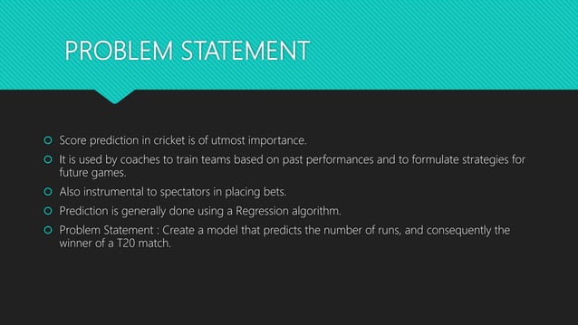 Cricket score and winner predictor | PPT