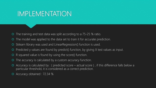 Cricket score and winner predictor | PPT
