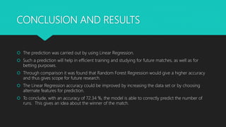 Cricket score and winner predictor | PPTX