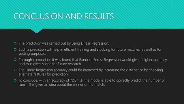 Cricket score and winner predictor | PPT