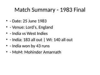Cricket_World_Cup_1983_vs_2011_Analysis.pptx