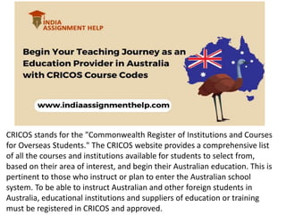 Begin Your Teaching Journey as an Education Provider with CRICOS Course ...