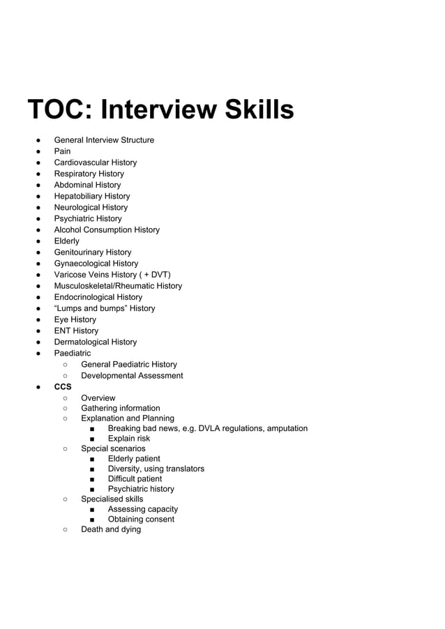 Consultation Manual Part 1 - Interview Skills | PDF