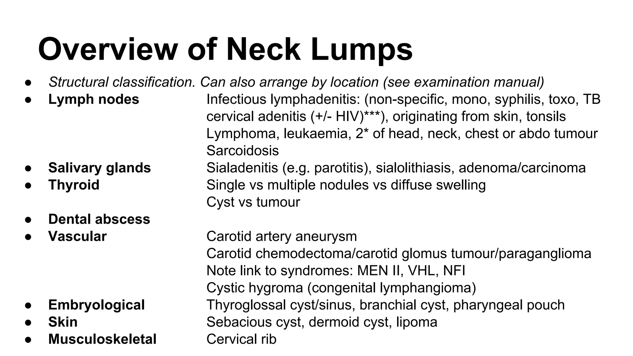 On neck and skin lumps for medical finals | PPT