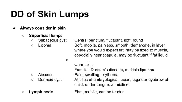 On neck and skin lumps for medical finals | PDF