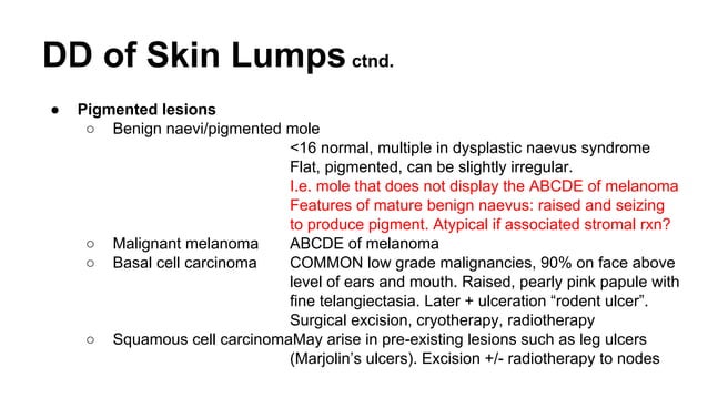 On neck and skin lumps for medical finals | PDF