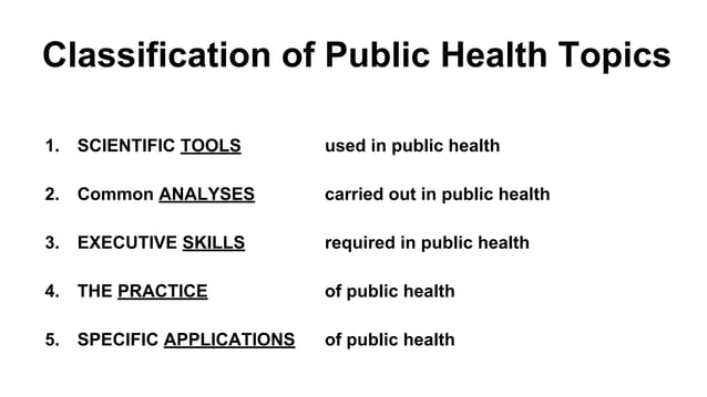 Overview of Public Health Topics | PPT