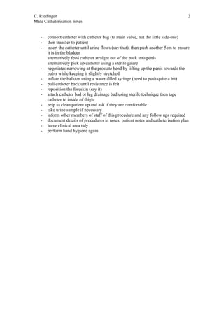 OSCE catheterisation protocol | DOC