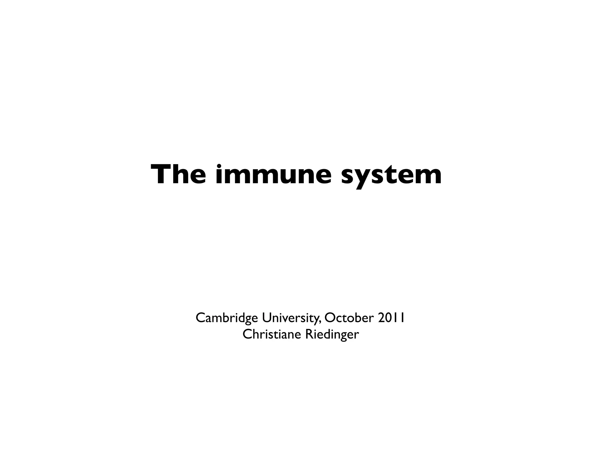 Overview of the Immune System for Medics | PDF