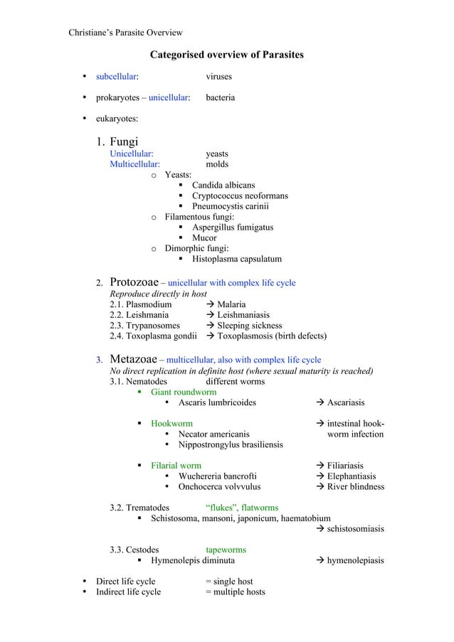 Overview of pathogens and parasites | PDF | Biological Sciences | Science