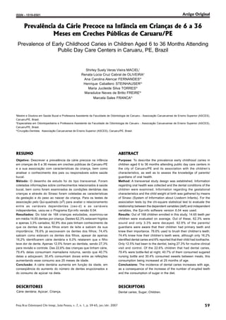 Cárie precoce | PDF