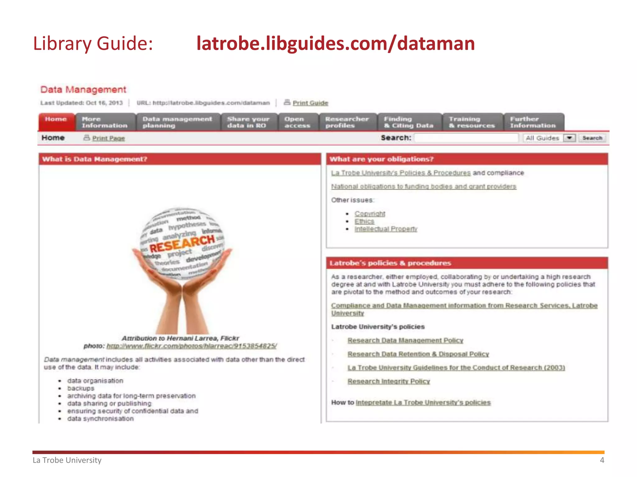 Research Data Management Librarian trial presentation at CRIG | PPT