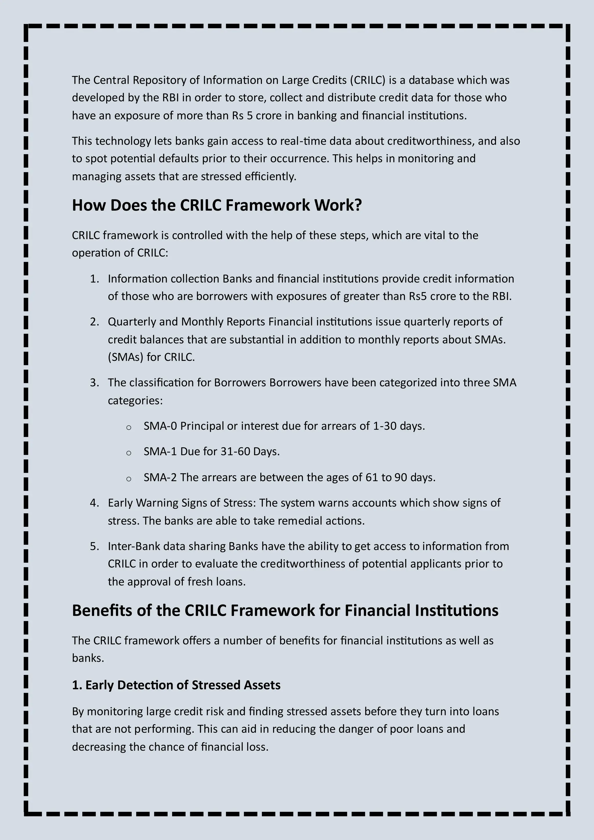 CRILC Framework: A Tool for Financial Institutions to Monitor NPAs | PDF