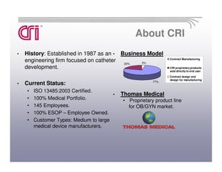 CRI Company Overview 2013 updated 4 | PDF