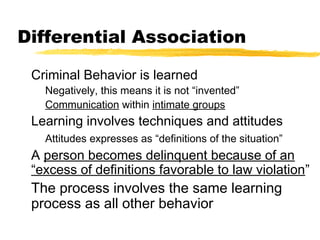 Social Process Theories | PPT