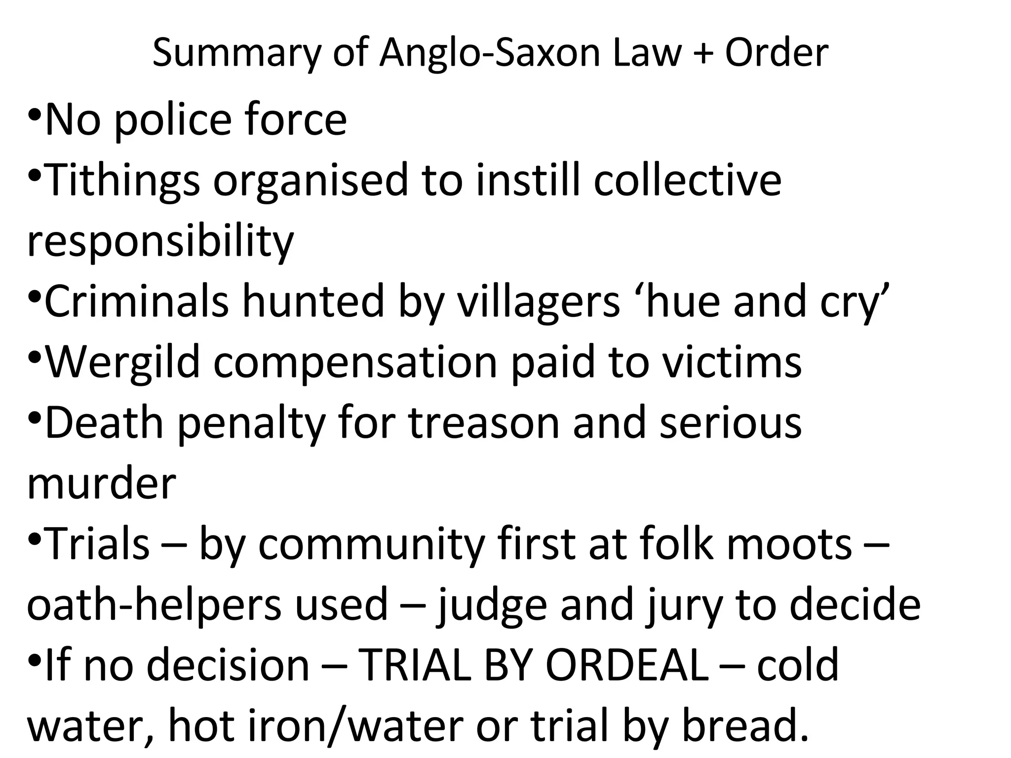 Crime And Punishment In Anglo Saxon England | PPT