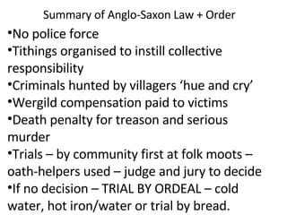Crime And Punishment In Anglo Saxon England | PPT