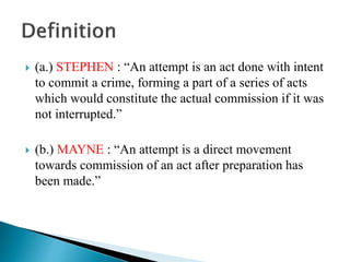 ATTEMPT AND CRIMINAL CONSPIRACY | PPTX