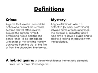Crime mystery (genre research) | PPTX | True Crime | Genres
