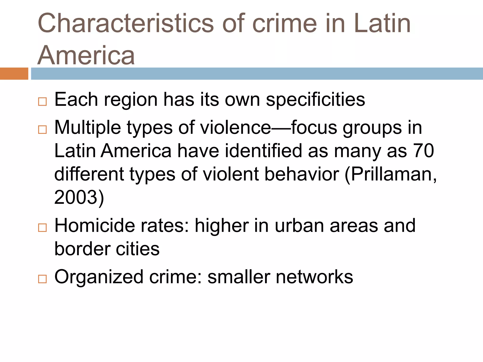 Crime, violence, and culture in latin america | PPTX