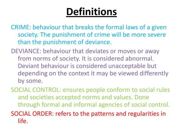 Crime and deviance | PPTX | Crime & Harmful Acts to Individuals ...