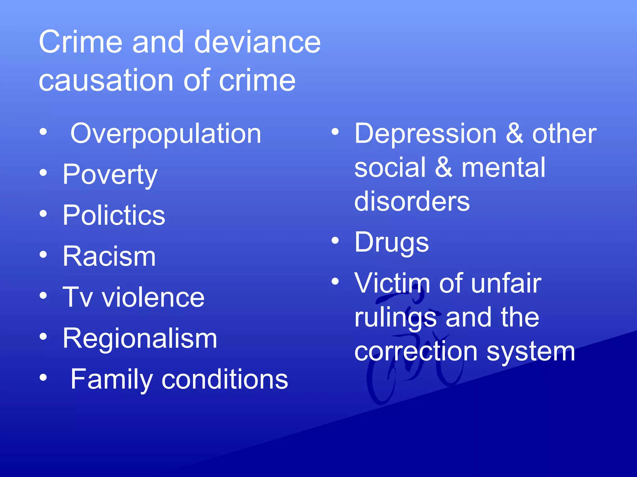 Crime and deviance | PPT | Crime & Harmful Acts to Individuals, Society ...