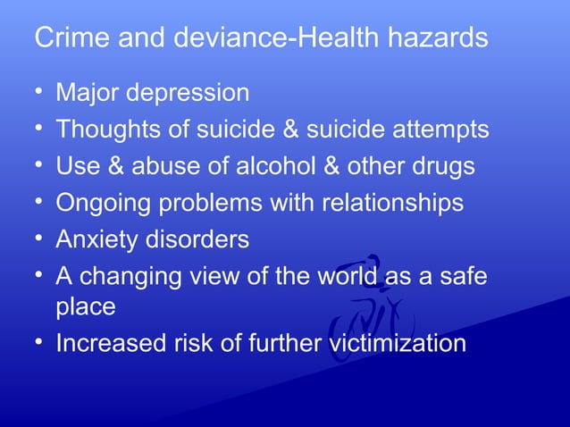 Crime and deviance | PPT | Crime & Harmful Acts to Individuals, Society ...